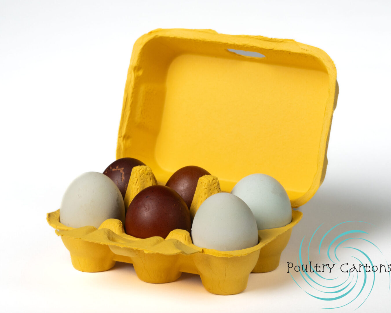 Sunny Side Up Yellow 6 Egg Cartons | Poultry Cartons